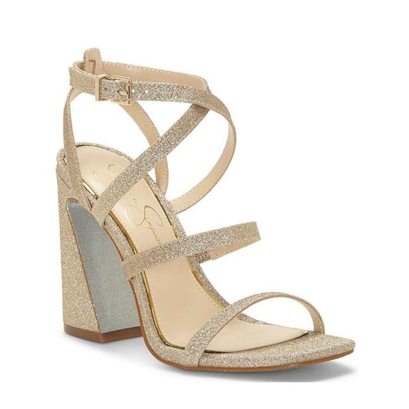 Jessica Simpson | Shoes | Jessica Simpson Womens Gold Glitter Strappy ...